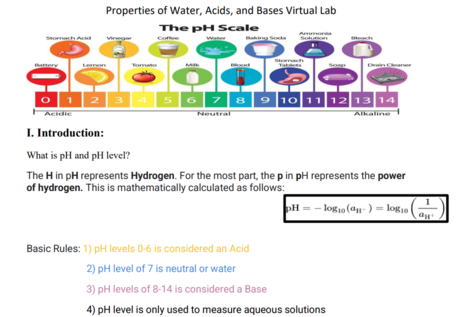 Virtual Biology lab: Properties of water , acids and bases ...